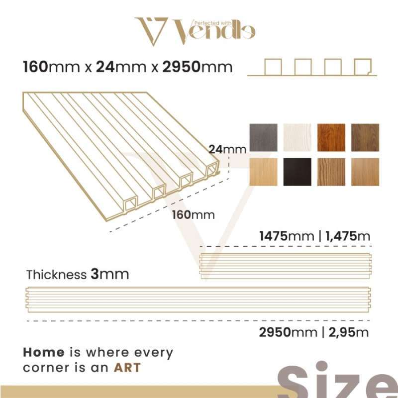 Jual Wpc 24mm 3 Meter Wall Panel Dinding Kayu - Dekor Dinding 3d Wall ...