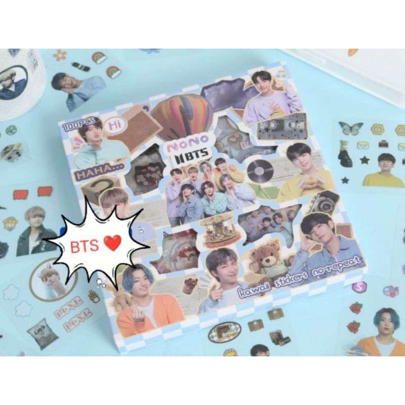 Promo Sticker Bts Kpop Lucu Viral Aesthetic Stiker Botol Buku Hp Diary ...
