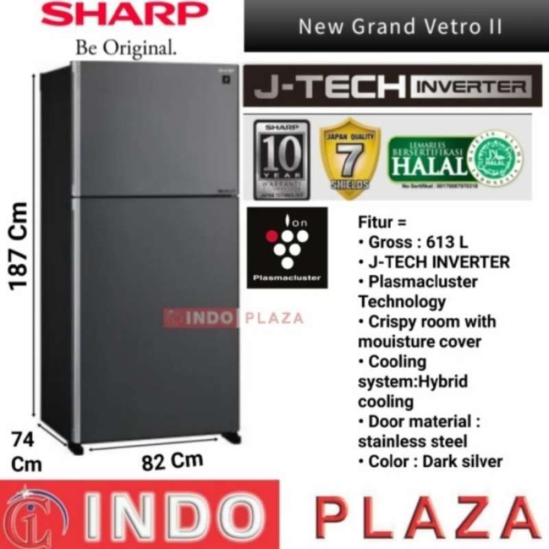 Jual Kulkas Sharp Sj-ig862pmsl 2 Pintu Inverter Jumbo 613 Liter Di Seller Indo Plaza - Indo ...