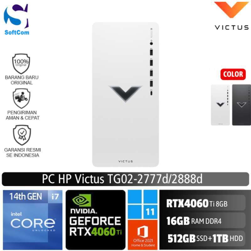 Promo Pc Hp Victus Tg02 2777d 2888d Pc Desktop [i7 14700f/16gb/512gb ...