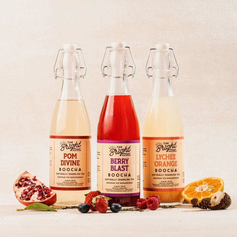 Jual Kombucha Teh Fermentasi The Bright Brewers Bundle 3 Botol 500 Ml ...