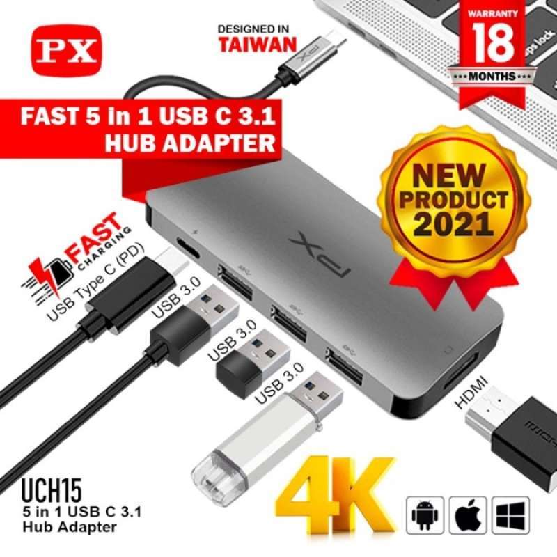 Promo Hub Converter Adaptor Usb Type C Hdmi K Usb In Px Uch Sale Diskon Di