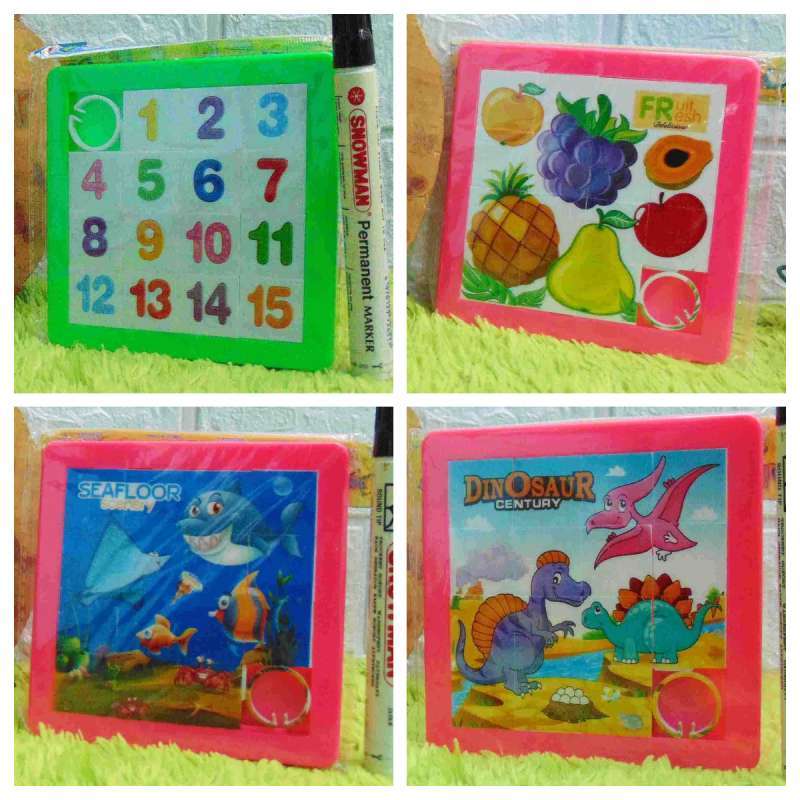 Jual 1663 Mainan Puzzle Jadul Mini Mainan Edukasi Anak Puzzle Geser ...