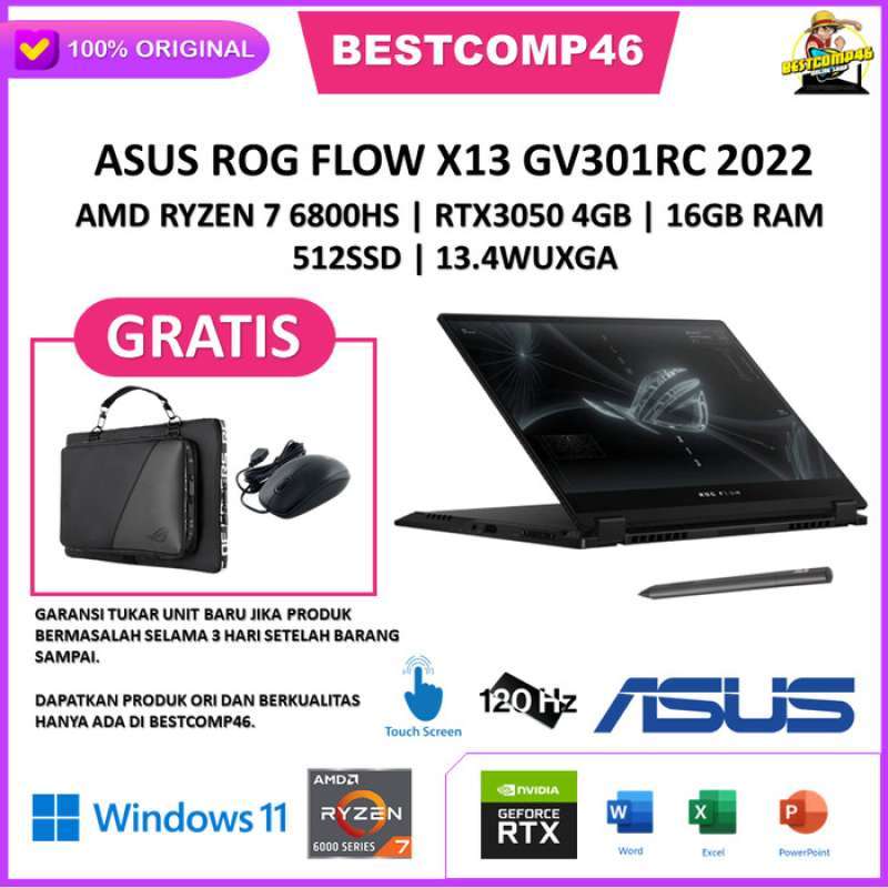 Promo Asus Rog Flow X Gv Rc In Touc Ryzen Hs Rtx Gb Ssd Diskon Di