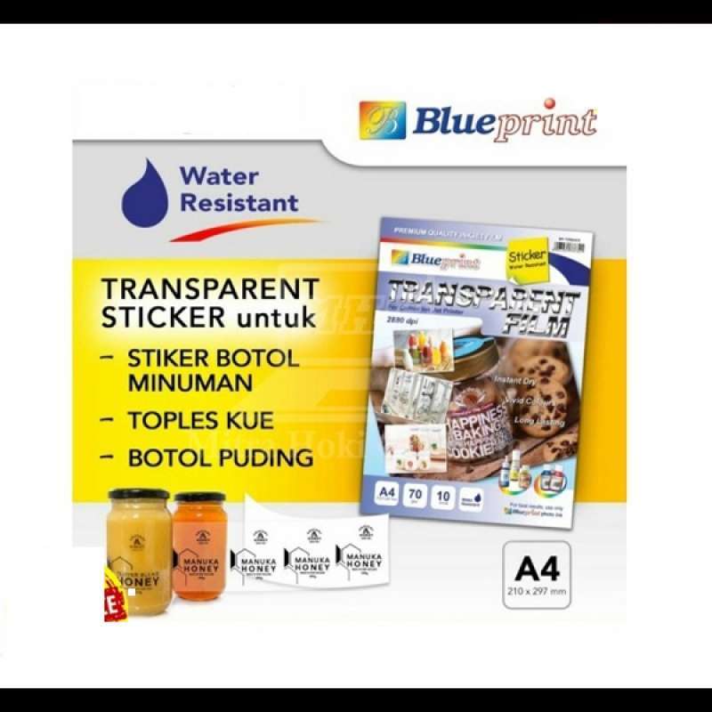 Jual Kertas Stiker Transparan Anti Luntur / Tahan Air Blueprint Di ...