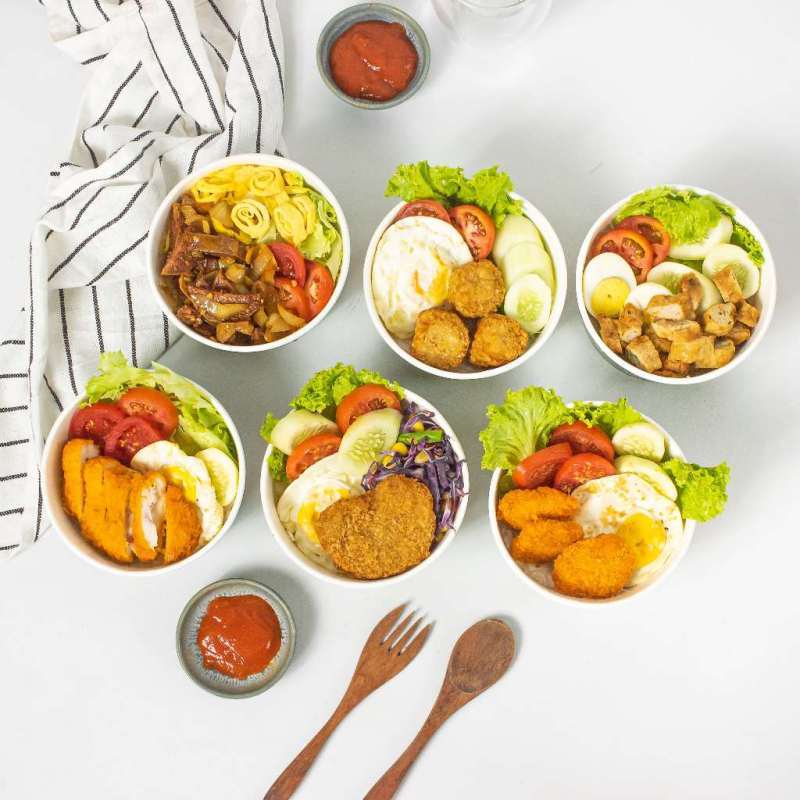 Jual Nasi Box Healthy Rice Bowl Crab Roll Nasi Catering Paket Nasi ...