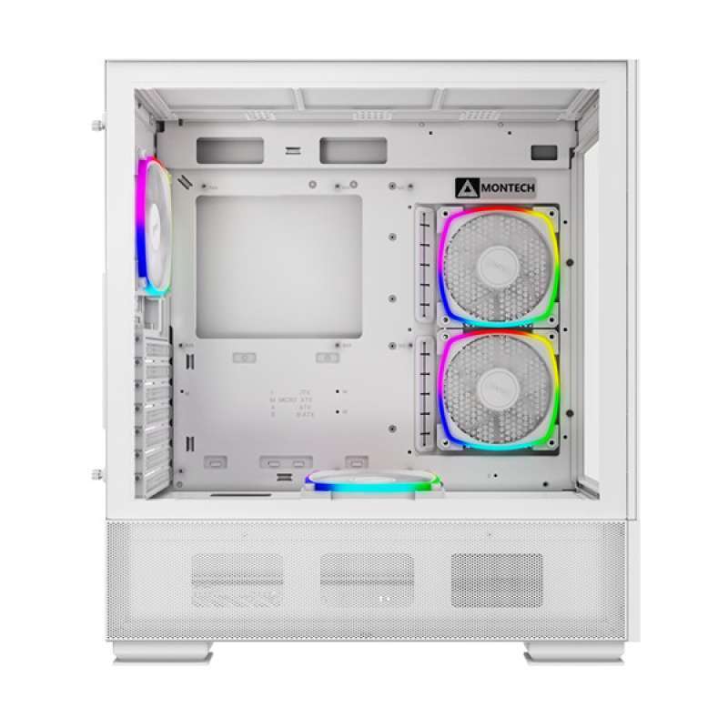 Jual Case Montech Sky Two Black / White Atx Integrated Front And Side ...