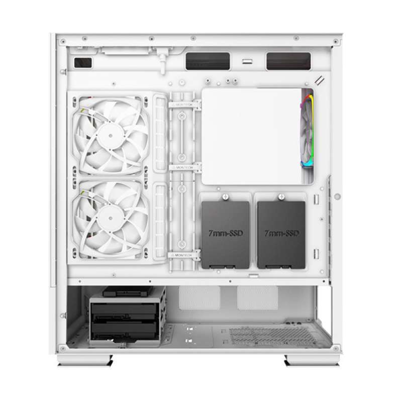Jual Case Montech Sky Two Black / White Atx Integrated Front And Side ...