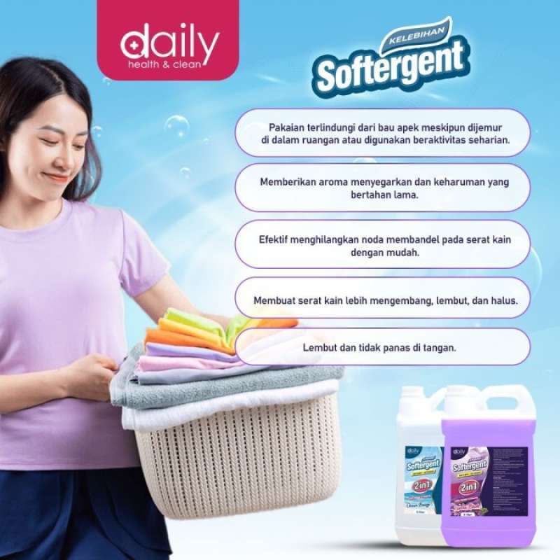 Promo Daily Softergent 2in1 - Deterjen + Softener Laundry 5 Liter ...