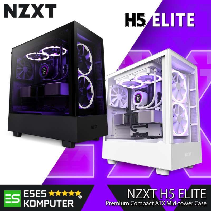 Jual Case Nzxt H5 Elite Black / White Premium Compact Atx Mid-tower ...
