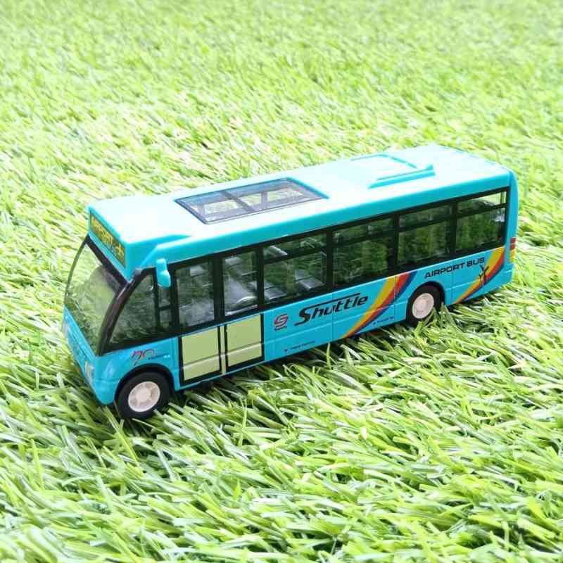 Jual Diecast Bus Alloy Car Models Airport Shuttle Bus Blue Di Seller ...