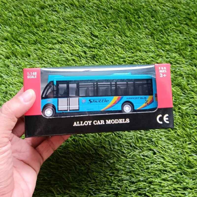 Jual Diecast Bus Alloy Car Models Airport Shuttle Bus Blue Di Seller ...