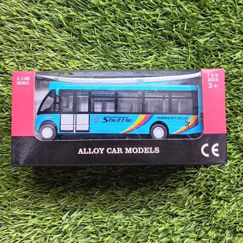 Jual Diecast Bus Alloy Car Models Airport Shuttle Bus Blue Di Seller ...