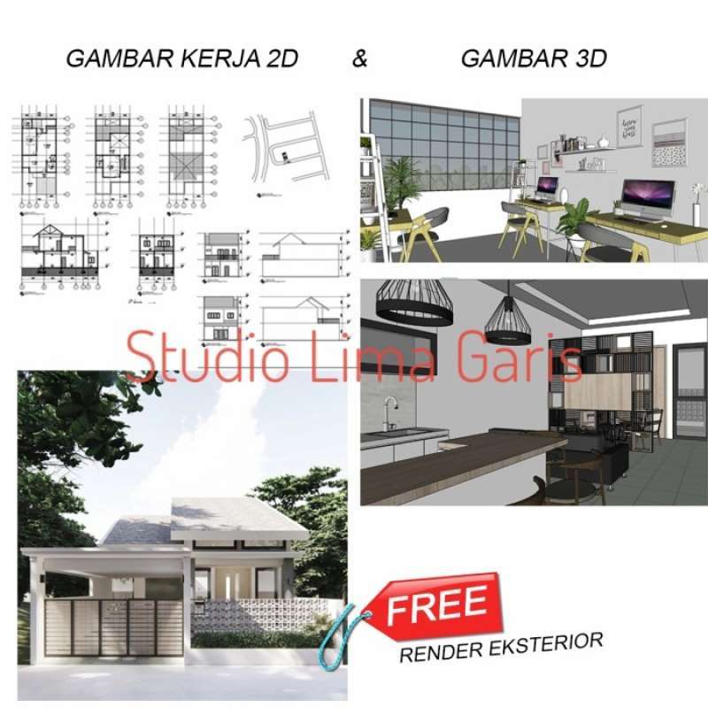 Jual Paket Jasa Gambar 2d Dan 3d Arsitektur Interior Di Seller Noelle ...