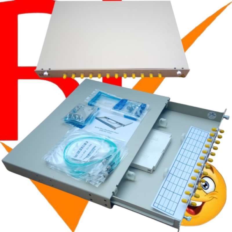 Promo Otb Rackmount 12c Adapter Pigtail Fc/st Optical Terminal Box 12 ...