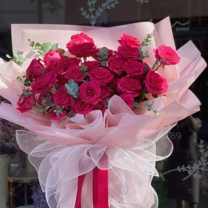 Promo Sexy Lips Pink Bouquet Bucket Buket Bunga Segar Fresh Instant ...