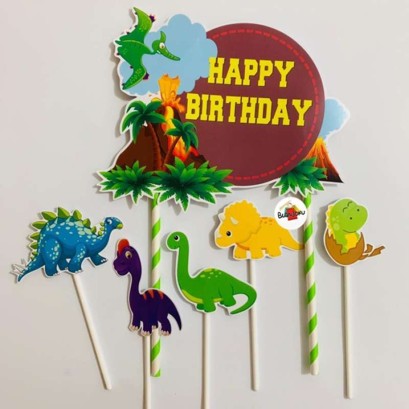Promo Dino / Dinosaurus Merapi Topper Cake Birthday / Hiasan Kue Ulang ...