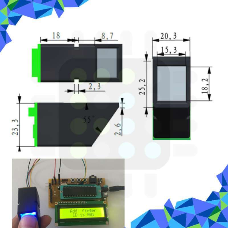 Promo Fingerprint Sensor Sidik Jari As608 Deteksi Finger Print U/ Ardu ...