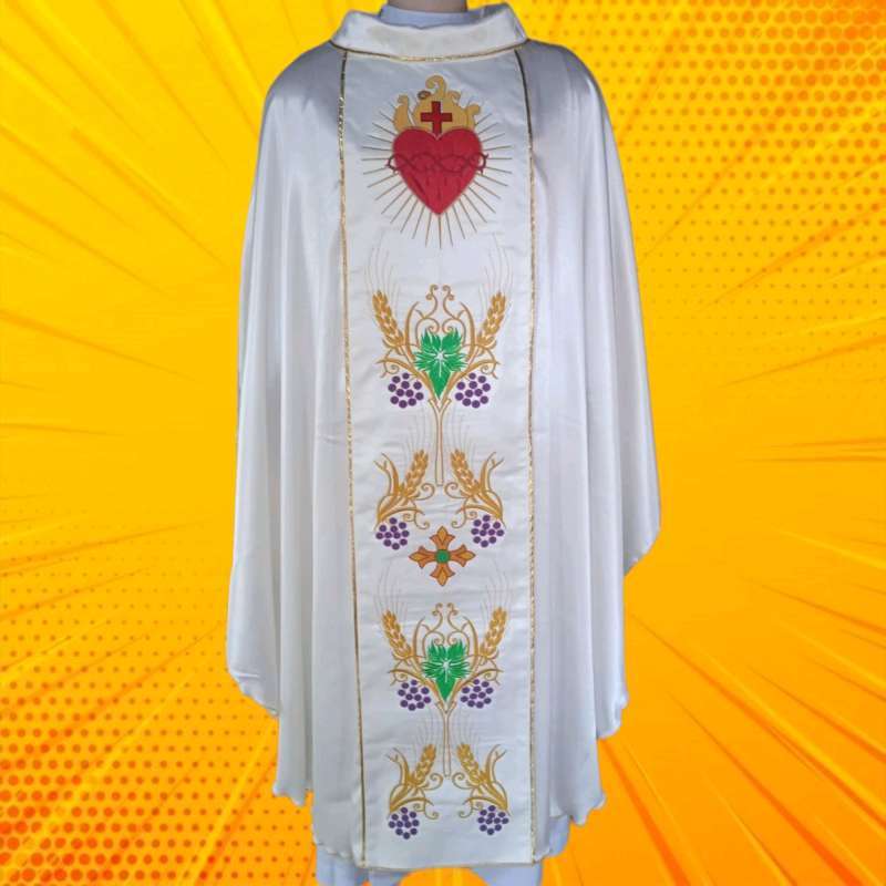 Jual Kasula Romo Imam Katolik/bordir Hati Kudus/kasula 4 Warna - Ungu ...