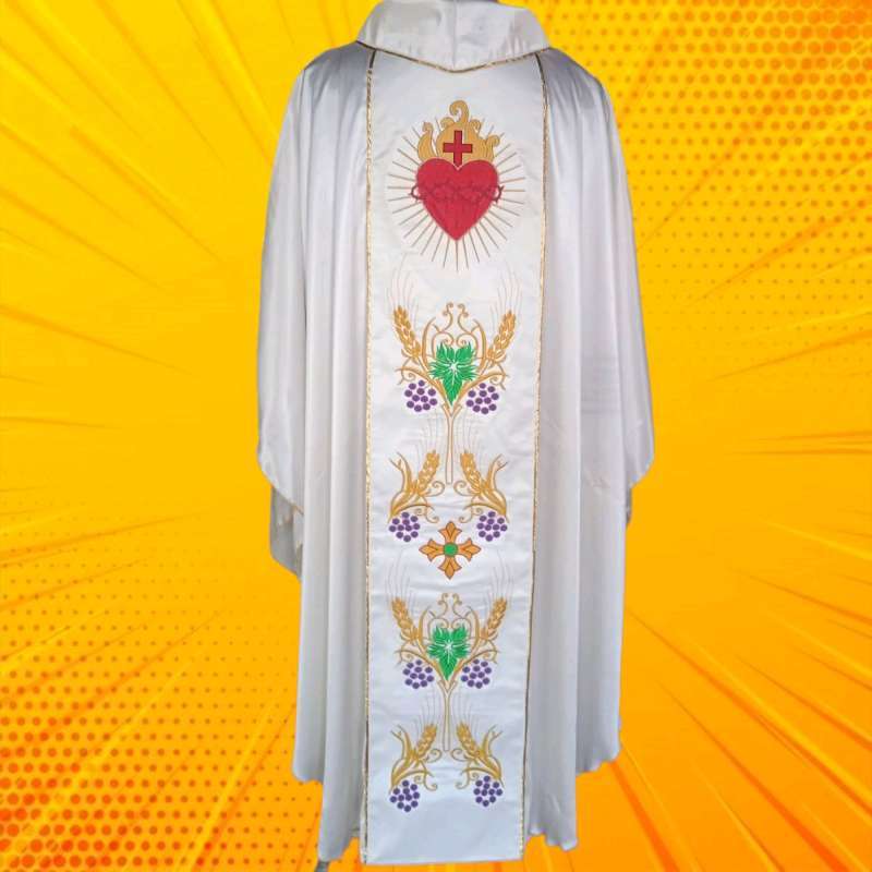 Jual Kasula Romo Imam Katolik/bordir Hati Kudus/kasula 4 Warna - Ungu ...