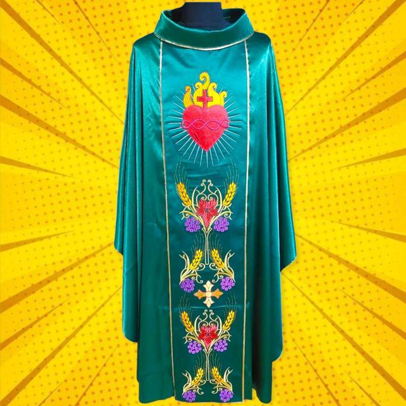 Jual Kasula Romo Imam Katolik/bordir Hati Kudus/kasula 4 Warna - Ungu ...