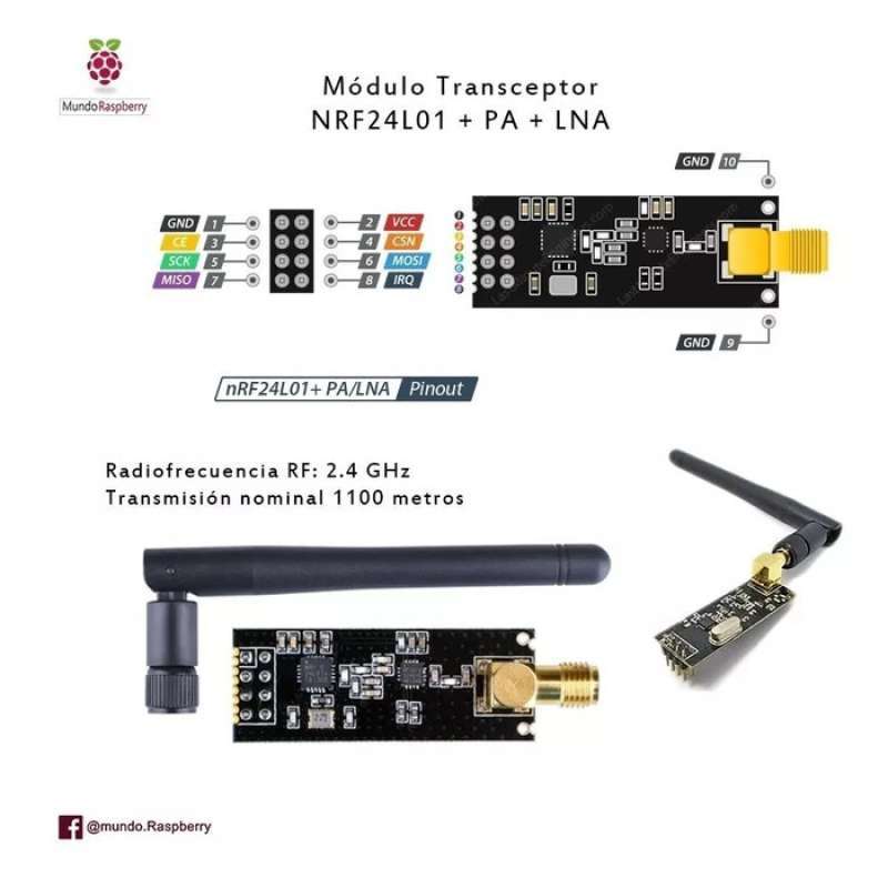 Promo Nrf24l01 Pa Lna 2.4ghz Wireless Module 1100m Long Distance For ...