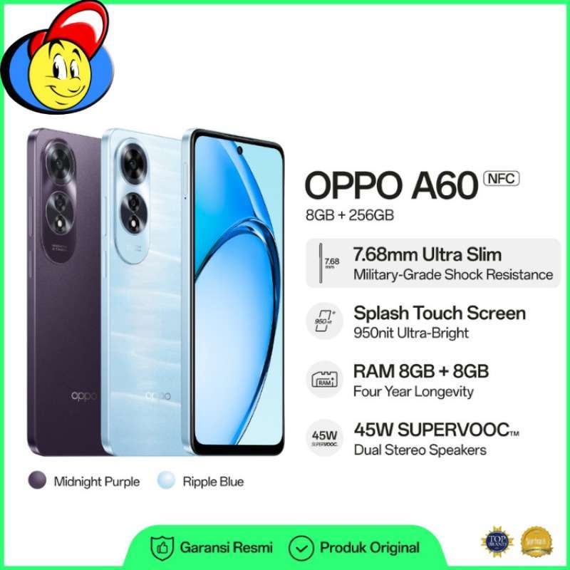 Jual Oppo A60 8gb+8gb/256gb [military-grade Shock Resistance, 45w ...