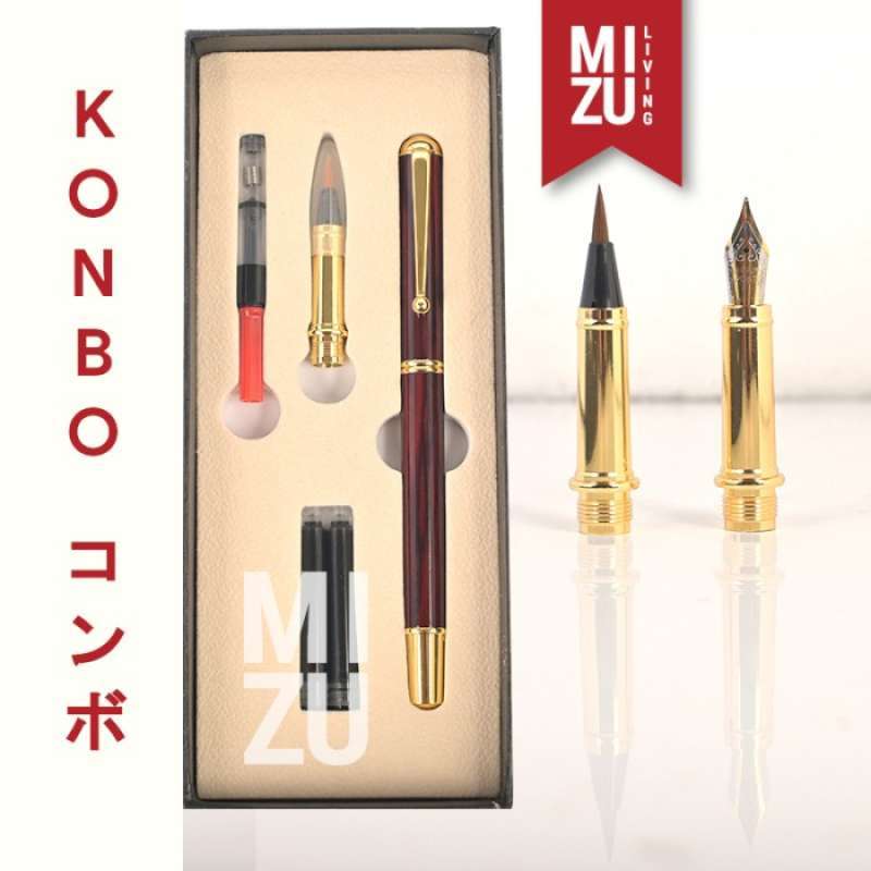 Jual Mizu Konbo 2in1 Redwood Fountain Pen & Fude Maobi Calligraphy ...