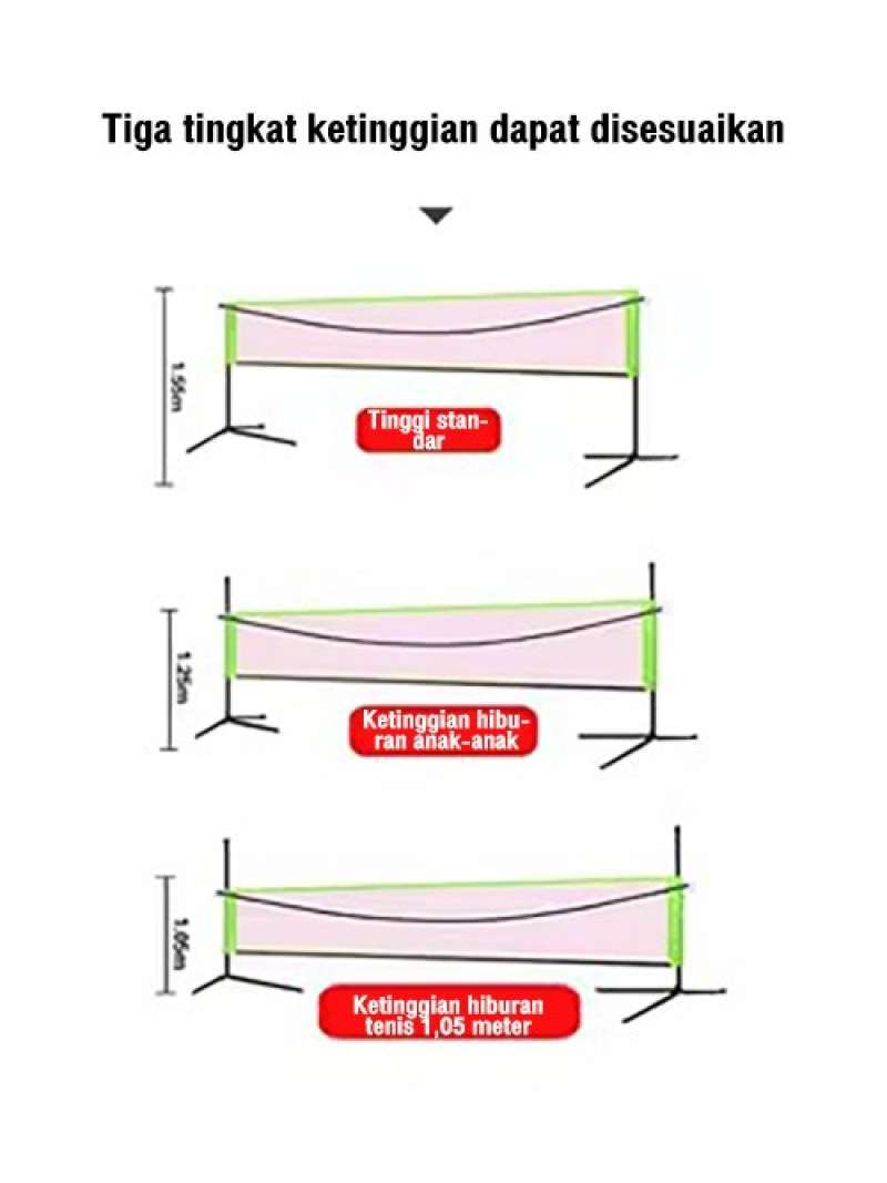 Jual Badminton Pole Net Tiang Jaring Bulu Tangkis / Bulutangkis Kok Di ...