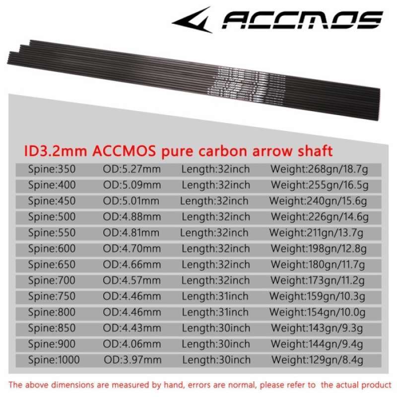Jual Accmos Arrow Set T40 Id 3.2 Spin 350 - 550 Anak Panah Carbon Di ...