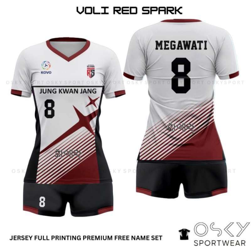 Jual Baju Voly Jersey Red Spark Putih Full Printing Premium - L Atasan Dewasa Di Seller Suzuka ...