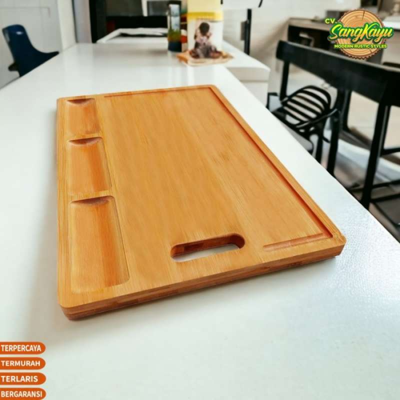 Jual Talenan Kayu Besar Line Edge Kayu Jati Mahoni Wooden Cutting Board ...
