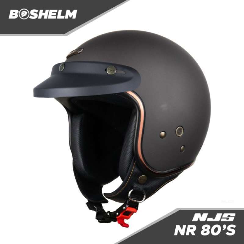 Jual Helm Njs Nr-80's Solid List Gold Helm Retro Half Face Sni - M ...