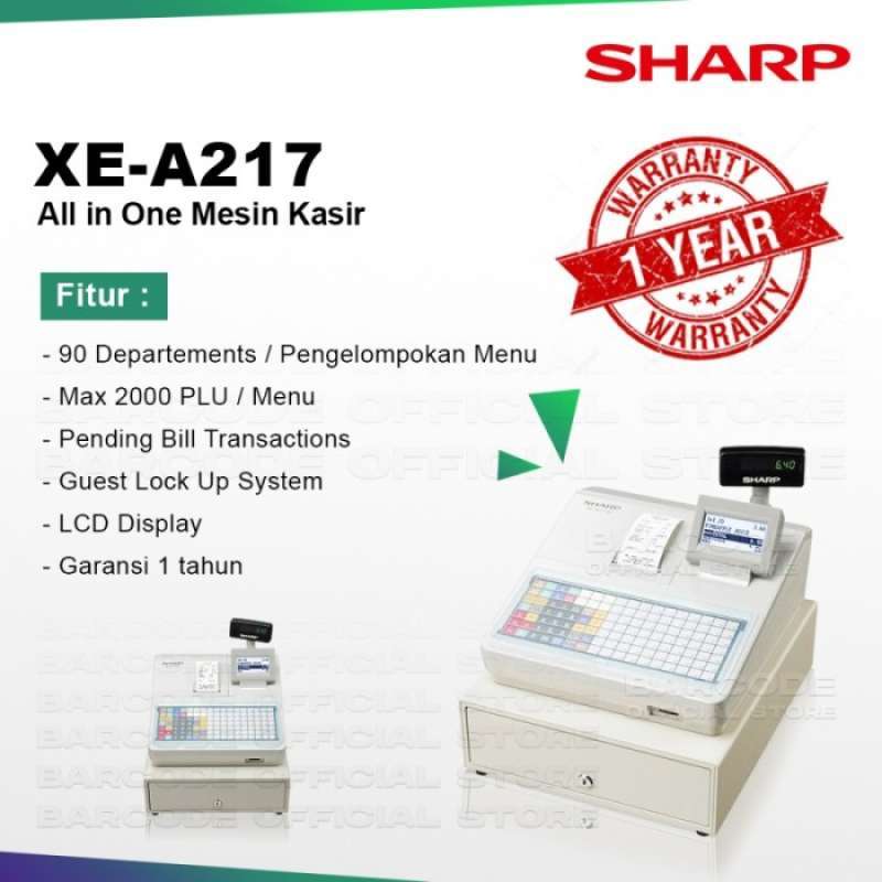 Promo Sale Cash Register Sharp Xe-a217w - Mesin Kasir Sharp 217 - Xe-a217 W Resto - Sharp Xa217 ...