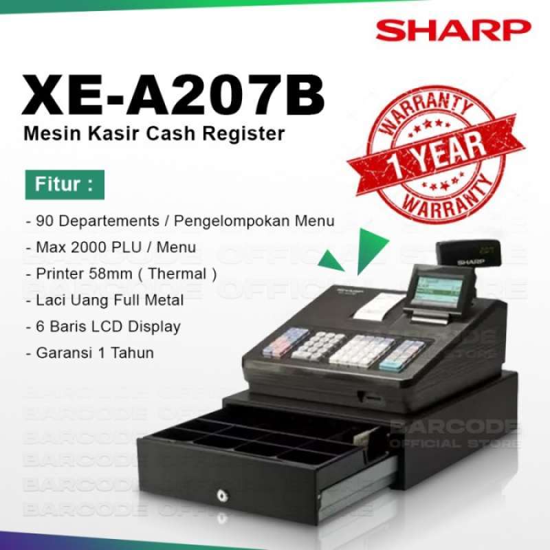 Promo Terbaik Cash Register Sharp Xe-a207b - Mesin Kasir Sharp 207 ...