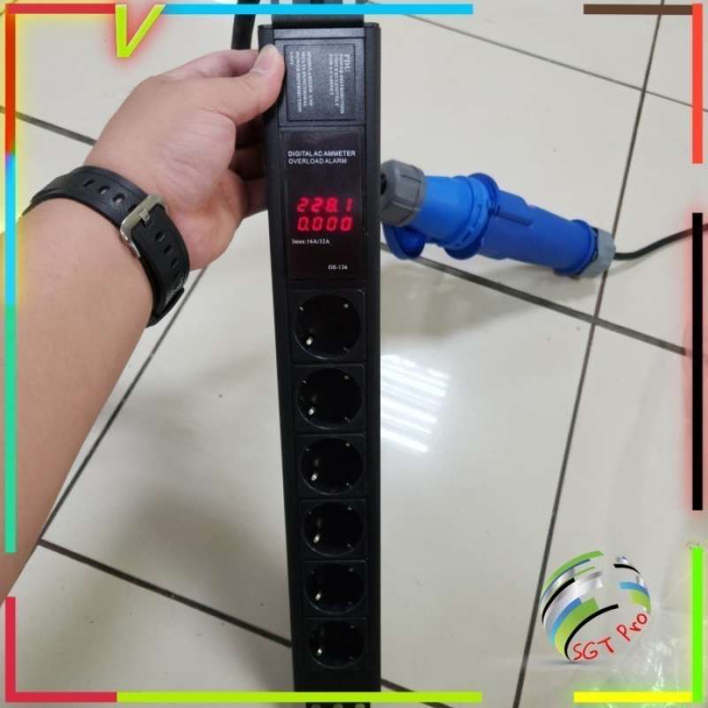 Promo Pdu 6 Socket 32a With Ampere Volt Display / Pdu 6 Port With ...