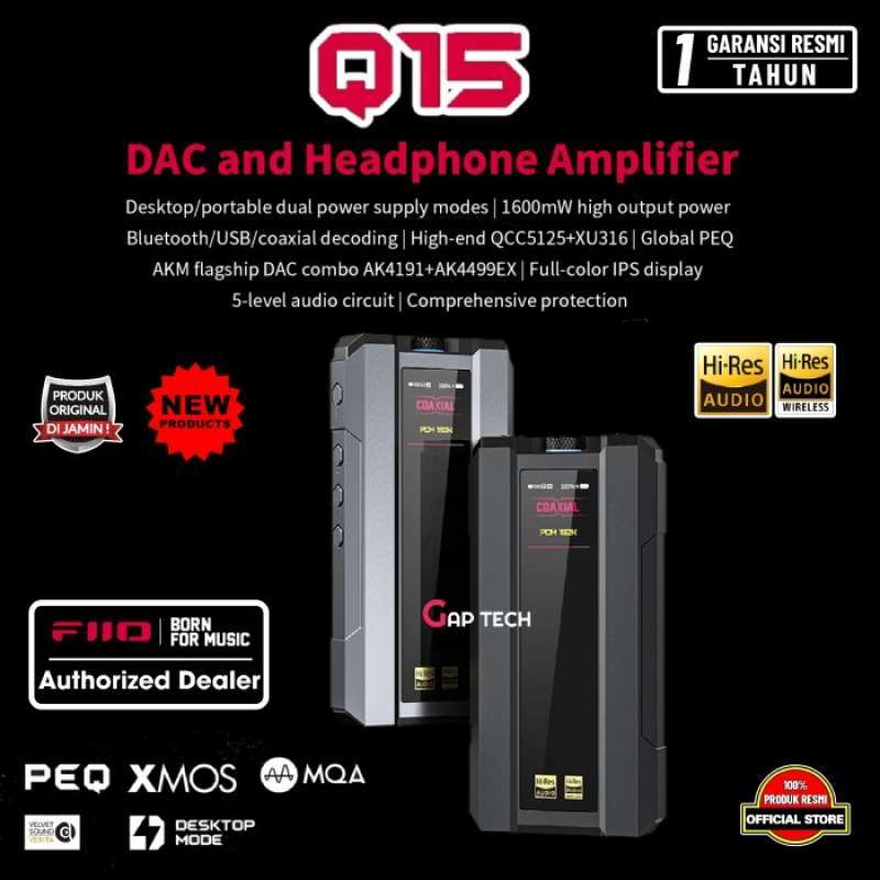 Promo Fiio Q15 / Q 15 Dac Headphone Amp W/ Flagship 2x Dac Ak4191eq+ak4499ex Diskon 23% Di ...