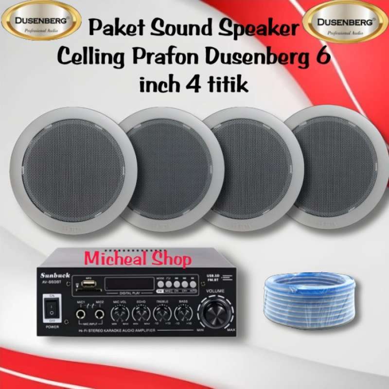 Promo Paket Sound Speaker Celling Parafon Dusenberg 6inch 4 Titik Suara ...