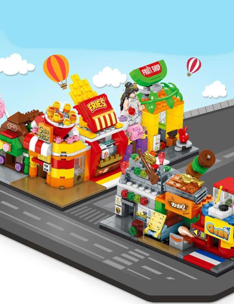Promo Mainan Lego Block Stand Makanan, Mini Food Stand And Shop Cart ...