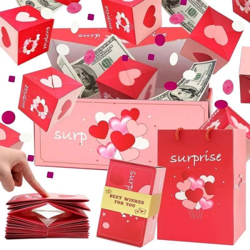 Jual Surprise Explosion Gift Box Cash Bounce Exploding Box With ...