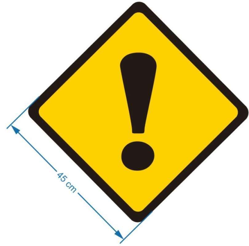 Jual Rambu Hati-hati Tanda Seru 60cm X 60cm, 45cm X 45cm, Plat Acp 3mm ...