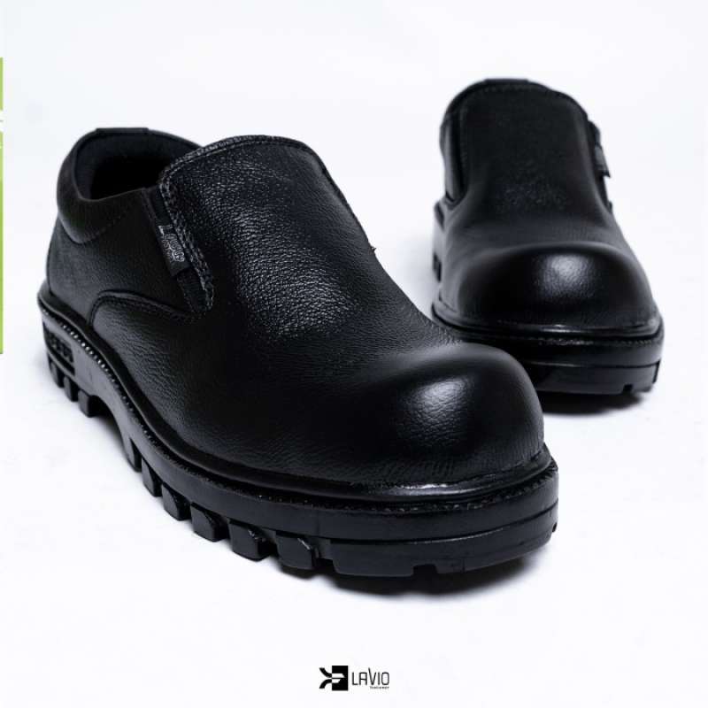 Promo Sepatu Safety Ujung Besi Slip On Proyek Industri Best Quality ...