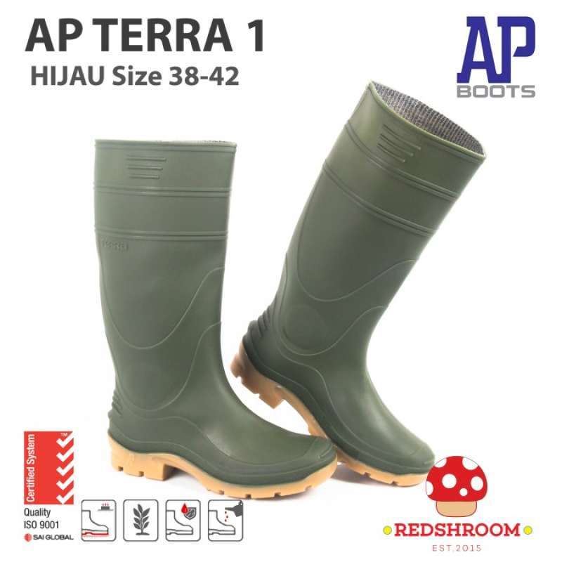 Promo Sepatu Boot Tinggi Ap Boots Ap Terra 1 Hijau Kontruksi Perkebunan ...