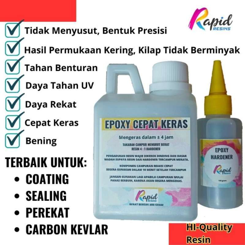 Jual Epoxy Resin Bening Fast Cure Top Coat Untuk Lapis Karbon Carbon ...