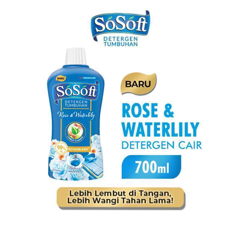 Promo Buy 1 Get 1 - Sosoft Deterjen Cair Rose & Waterlily Botol 700 Ml ...