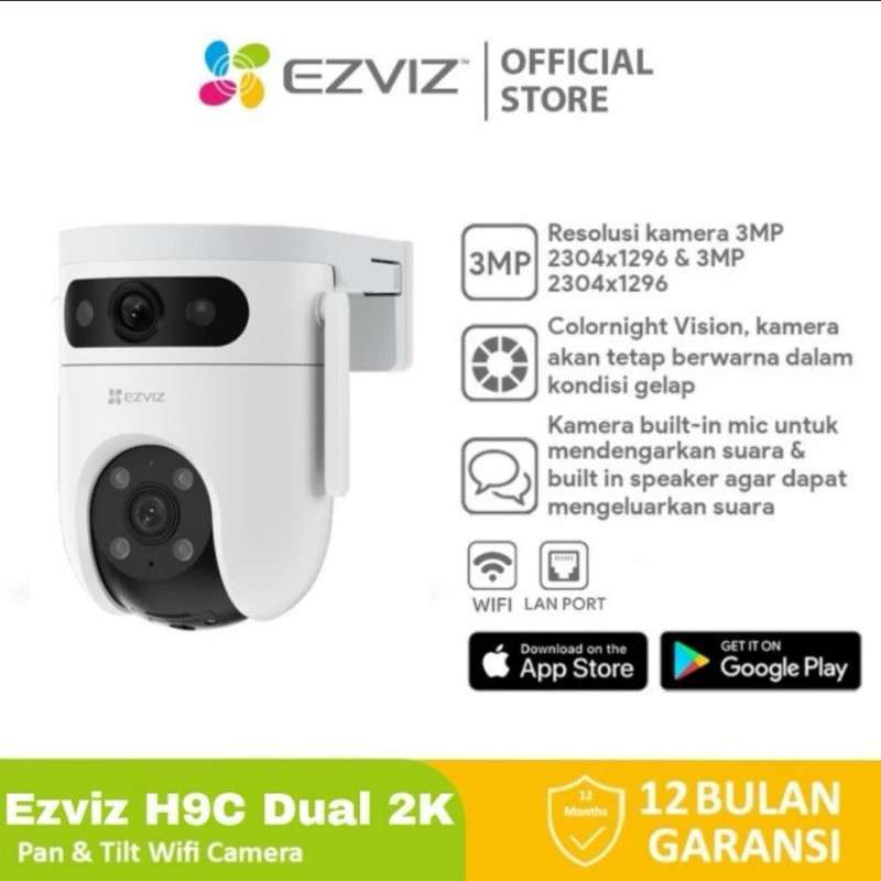 Jual Ezviz H9c Outdoor 2k+2k 3mp Ip Camera Cctv Dual Lens Pan & Tilt Wi ...