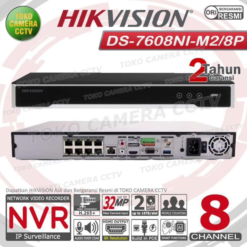 Jual Nvr Hikvision 8 Channel Ds-7608ni-m2-8p Nvr 8ch Poe Hikvision Di ...