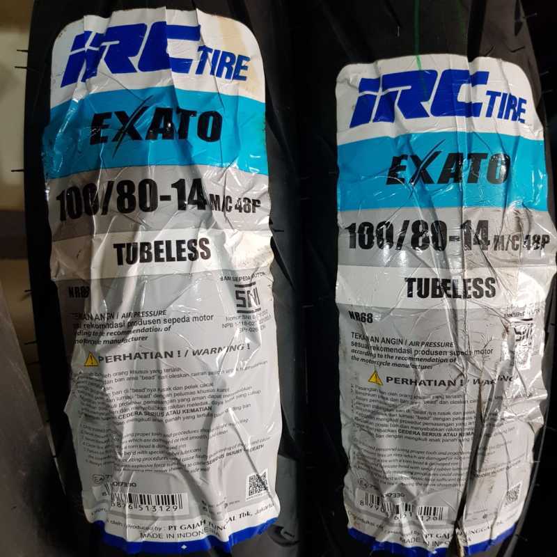 Promo Ban Tubles Irc Exato 100/80-14 Untuk Motor Vario 150 Lexi Motor ...