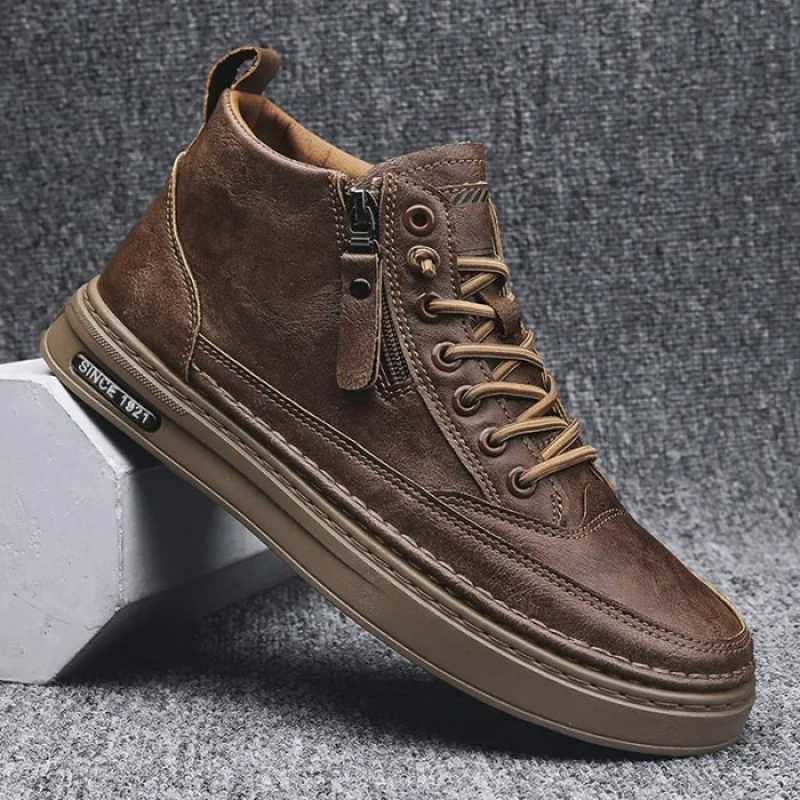 Jual Sepatu Boots Sneakers Kulit Pria Import Cowok Casual Gaya Keren Kasual Di Seller Zati Shop ...