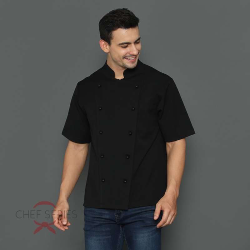 Jual Chef Series Classic Series Tangan Pendek Baju Koki - Hitam - M Di ...